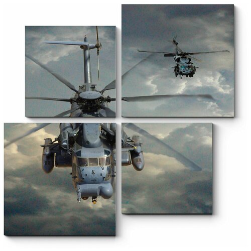 Модульная картина Вертолеты 50x50