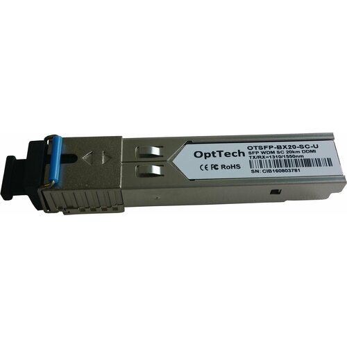 Трансивер модуль SFP, WDM, TX/RX 1310/1550nm, SC, 20km, DDMI OTSFP-BX20-SC-U