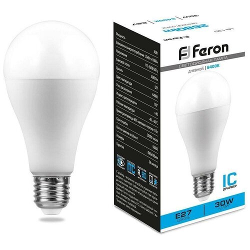 Лампа светодиодная Feron LB-130 Шар E27 30W 6400K 38196 (упаковка 5 шт)