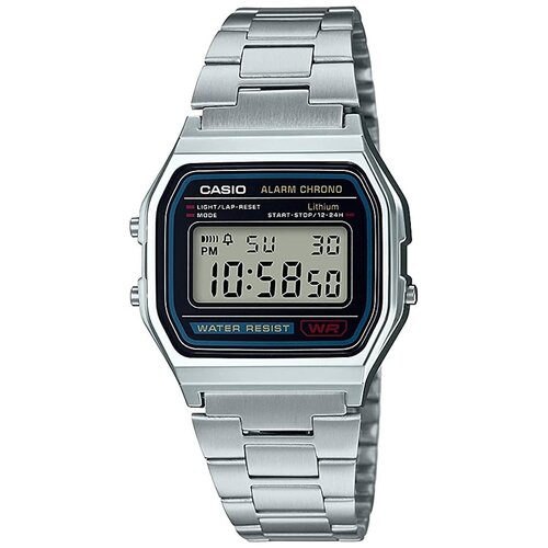 Наручные часы CASIO Vintage A158WA-1D, серебряный, черный