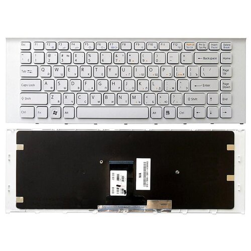 Клавиатура для ноутбука Sony Vaio VPCEA3B4E белая с рамкой
