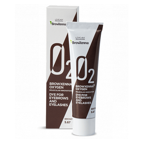 BrowXenna Oxygen O2 Краска для бровей и ресниц 15 мл, 5.67 brown, 15 мл