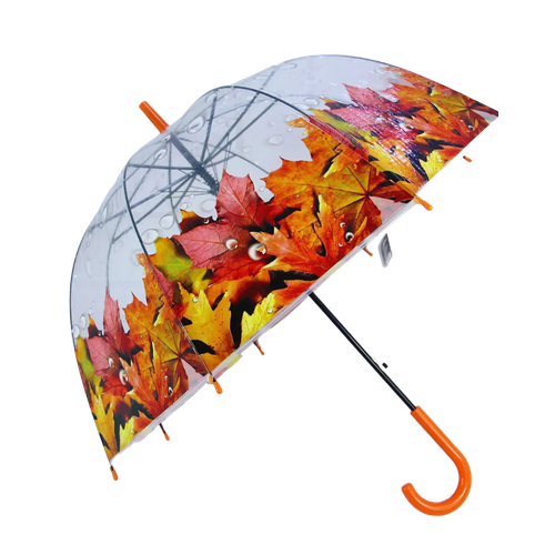 Зонт-трость полуавтомат, для женщин, оранжевый