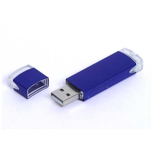 Классическая металлическая флешка для нанесения логотипа (64 Гб / GB USB 2.0 Синий/Blue 014 флэш накопитель APEXTO U302)