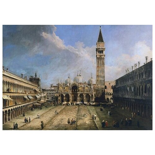 Репродукция на холсте Площадь Сан-Марко в Венеции (The Piazza San Marco in Venice) 43см. x 30см.