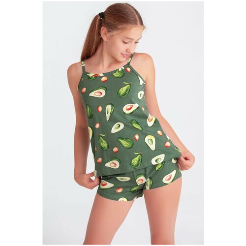 Пижама  HappyFox, размер 152, зеленый