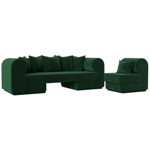 Набор Лига Диванов Кипр-2 (диван, кресло) Велюр Зеленый