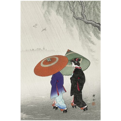 Постер / Плакат / Картина Девушки под зонтами 50х70 см в подарочном тубусе