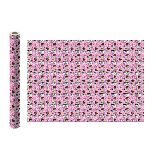 Бумага упаковочная ND Play L.O.L.-2, 100х70 см, 2 шт., розовый