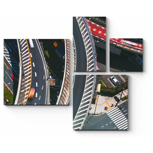 Модульная картина Надземные дороги Токио172x143