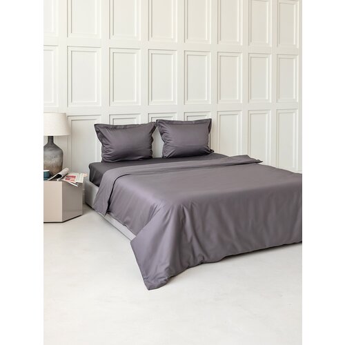 Комплект постельного белья La Prima постельное белье сатин графитовый, размер 2 спальный (175x215см)
