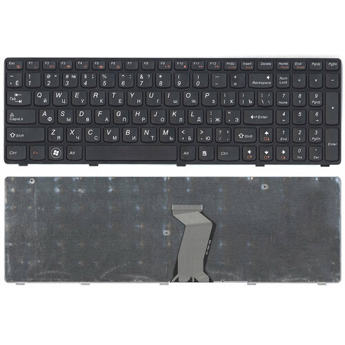 Клавиатура для ноутбука Lenovo NSK-B52SC 0R черная с черной рамкой