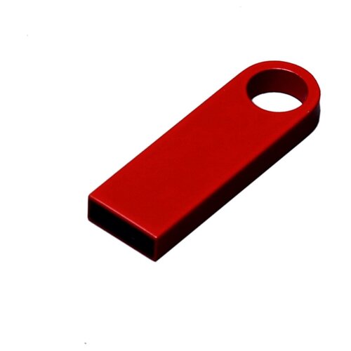 Компактная металлическая флешка с круглым отверстием (16 Гб / GB USB 2.0 Красный/Red mini3 Flash drive ME050)