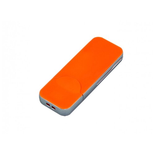 Пластиковая флешка для нанесения логотипа в стиле iphone (32 Гб / GB USB 3.0 Оранжевый/Orange I-phone_style Для подарка детям)