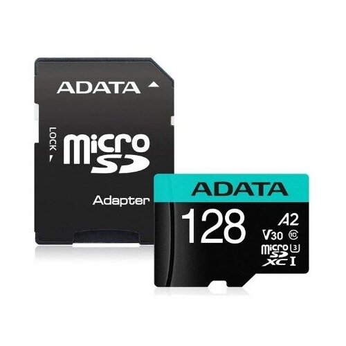 A-data Карта памяти Micro SecureDigital 128GB AUSDX128GUI3V30SA2-RA1 Premier Pro + adapter Class10