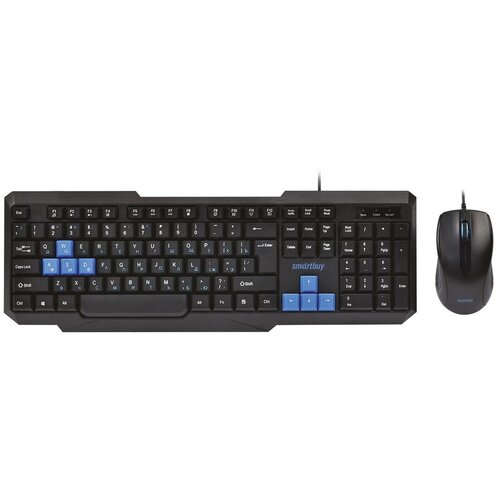 Проводной комплект клавиатура и мышь Smartbuy SBC-230346-KB, черный-синий