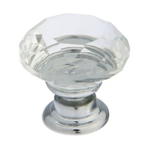 Ручка кнопка CAPPIO, "Алмаз", стеклянная, d 25 мм