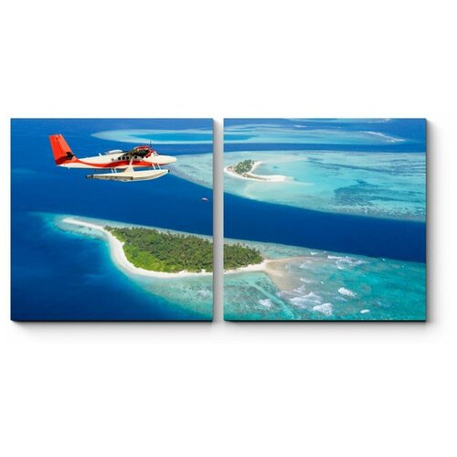 Модульная картина Летающий над Мальдивами80x40