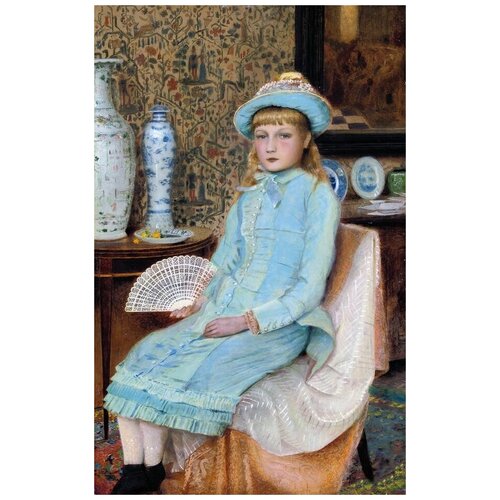 Репродукция на холсте Девочка в голубом Гримшоу Джон 30см. x 47см.