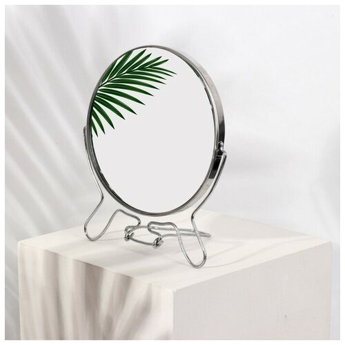Queen fair Зеркало складное-подвесное, двустороннее, с увеличением, d зеркальной поверхности 14 см, цвет серебряный