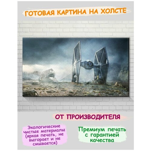 3D картина на холсте с подрамником на стену истребитель СИДов "Звёздные войны" постер