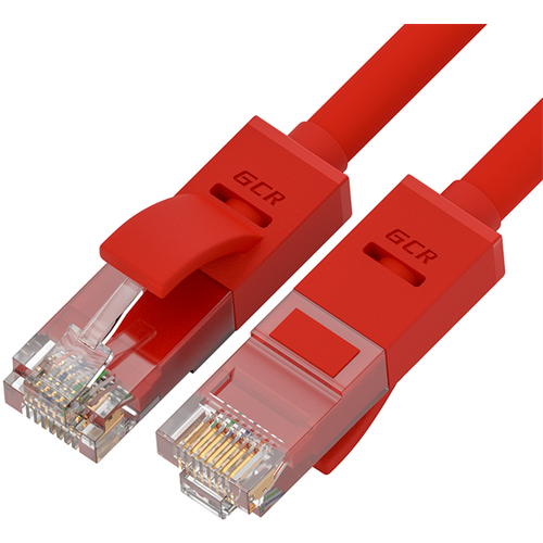 GCR Патч-корд прямой 30.0m UTP кат.5e, красный, позолоченные контакты, 24 AWG, литой, GCR-LNC04-30.0m, ethernet high speed 1 Гбит/с, RJ45, T568B (GCR-LNC04-30.0m)