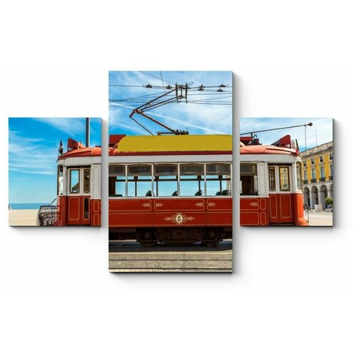 Модульная картина Старинный трамвай в центре Лиссабона80x52