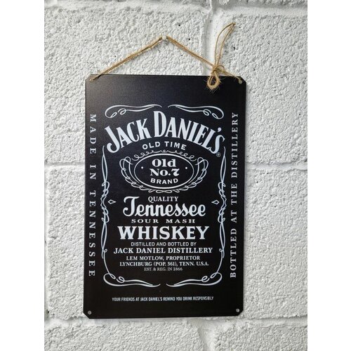 Виски Джек Дэниэлс постер 20 на 30 см, шнур-подвес в подарок
