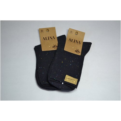 Носки Alina, 2 пары, размер 36-41, синий, черный