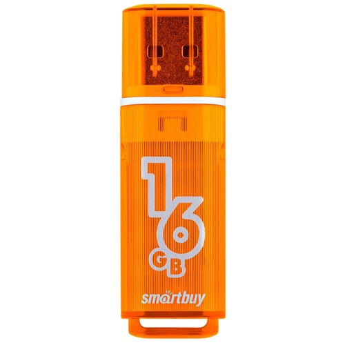 Флешка SmartBuy Glossy USB 2.0 16 ГБ, 1 шт., оранжевый
