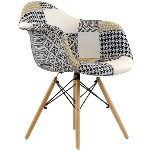 Кресло Barneo N-14 Patchwork трехцветный, Eames style