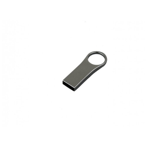 Компактная металлическая флешка с большим круглым отверстием (64 Гб / GB USB 2.0 Серебро/Silver mini4 недорого мини быстрый чип Samsung)