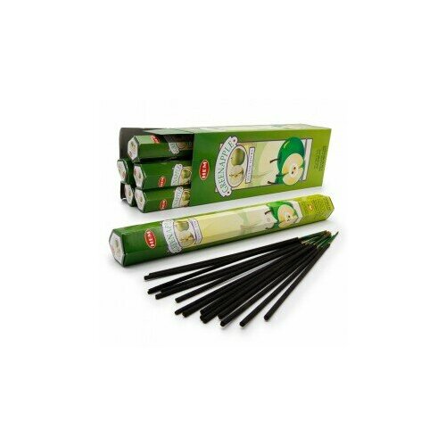 Hem Incense Sticks GREEN APPLE (Благовония зеленое яблоко, Хем), уп. 20 палочек.
