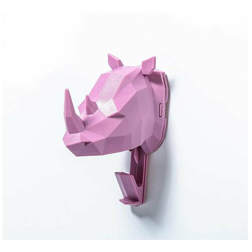 Крючок для вещей 3D "Носорог" (розовый, 7,3*7*4,2 см)