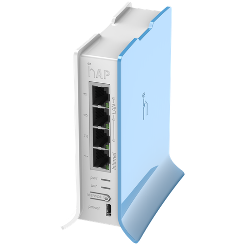 Wi-Fi роутер MikroTik hAP Lite Tower, белый/голубой