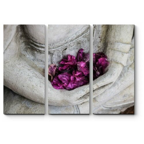 Модульная картина Лепестки в каменных руках160x115