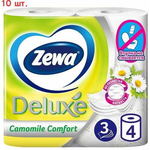 Туалетная бумага Deluxe Camomile Comfort 4 рулона 3 слоя (10 шт.)