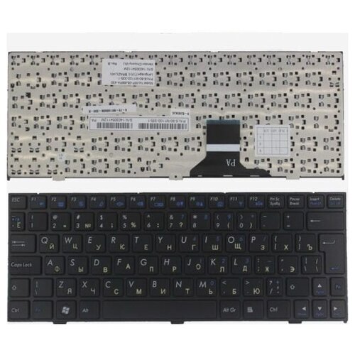 Клавиатура для ноутбука 0121598, Clevo M1100, M1110, M1110Q, M1111, M1115, ViewSonic VNB-109, VNB109 Series черная, с рамкой