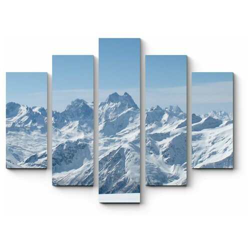 Модульная картина Панорама зимних гор на Кавказе 115x92