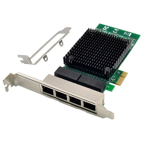 Сетевая карта PCIe x1 (Intel 82571GB) | 4 x RJ45 Gigabit Ethernet | ORIENT XWT-INT82L4PE