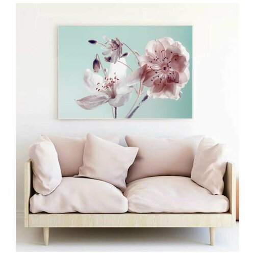 Картина на стену в комнату/гостиную/зал/спальню "Легкие цветы", арт холст на подрамнике, 60х80 см