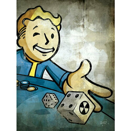 Плакат, постер на холсте Fallout/Фаллаут/игровые/игра/компьютерные герои персонажи. Размер 42 х 60 см