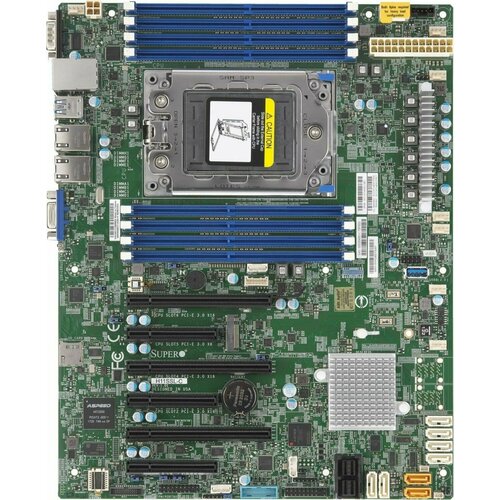 Материнская плата Supermicro H11SSL-C-B MBD-H11SSL-C-B/1xSP3/8xDDR4-3200 RDIMM Поддержка ECC Поддержка Reg ECC 8x SAS 3.0,8x SATA 3.0 RAID 0,1,10