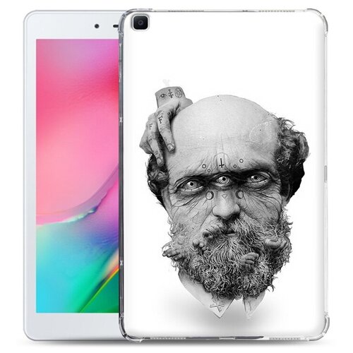 Чехол задняя-панель-накладка-бампер MyPads страшный бородатый мужчина абстракция для Samsung Galaxy Tab A 8.0 (2019) SM-P200/P205 противоударный