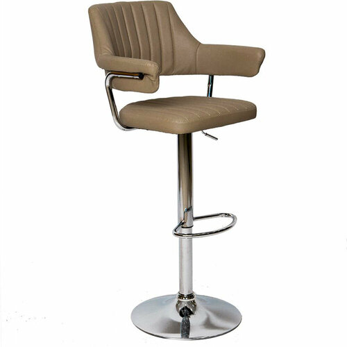 Барный стул B-trade Наварро Кожзам CAPPUCCINO (X90)/CHROME