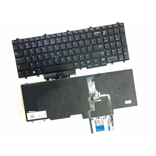 Клавиатура для ноутбука Dell Latitude E5550, E5570 черная, с подсветкой, с джойстиком