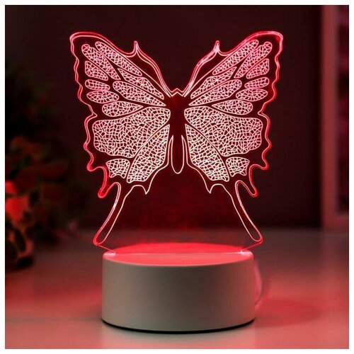 Светильник "Бабочка" LED RGB от сети 9.5х13х17 см