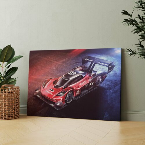 Картина на холсте (volkswagen id r гоночный автомобиль formula 1 car autosport 2021 wallpaper игра fuel) 60x80 см/для интерьера/в комнату/на стену/в подарок