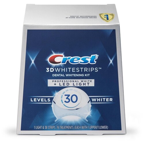 Crest отбеливающие полоски 3D Whitestrips Professional White Plus LED Light, нейтральный, синий