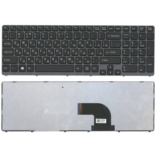 Клавиатура для ноутбука Sony Vaio SVE1713BPXB черная с рамкой